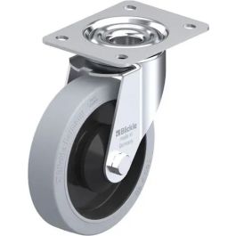Hjul 160 mm med platefeste – elastisk grå gummibane | Trallefabrikken.no